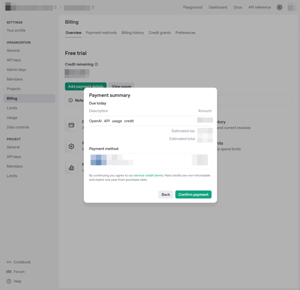 OpenAI API keys 支払情報の登録【2025年度版】 | RishunTrading